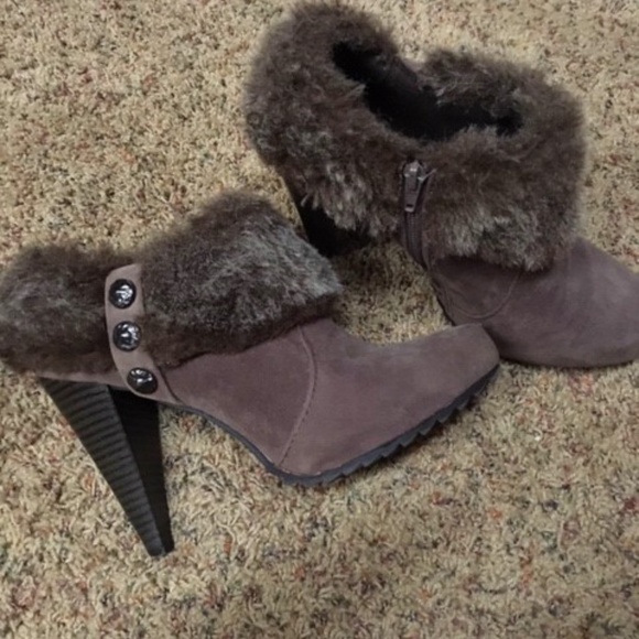 Limelight | Shoes | Taupe Suede Bootie | Poshmark